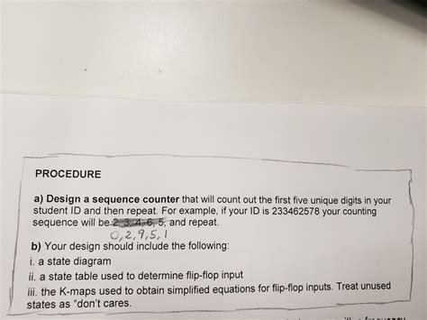 Solved PROCEDURE A Design A Sequence Counter That Will Chegg Com