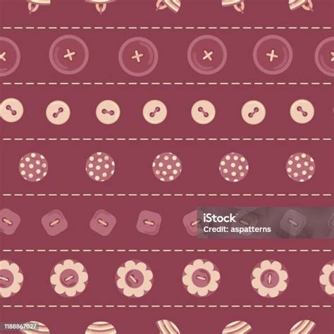 직물 스크랩북 및 공예 프로젝트 선물 포장 또는 벽지에 대한 가로 줄무늬의 다른 버튼클라레 벡터 원활한 반복 패턴 가리기에 대한