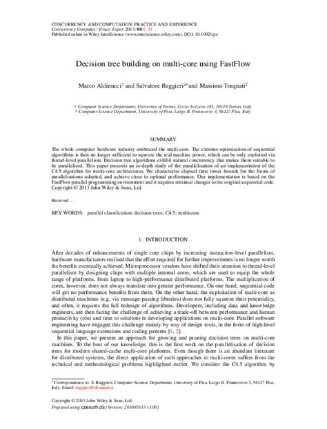 Pdf Decision Tree Building On Multi Core Using Fastflow