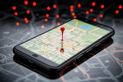 Premium Ai Image Route Mapped Smartphone Screen Features Red Pointers Indicating Navigation Path