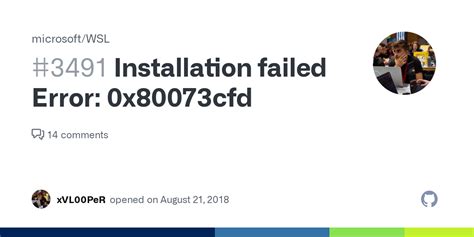 Installation Failed Error 0x80073cfd · Issue 3491 · Microsoftwsl · Github