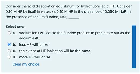 Solved A A Solution Containing Which Of The Following Pairs