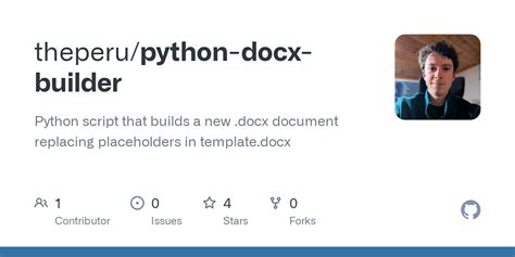 Github Theperupython Docx Builder Python Script That Builds A New Docx Document Replacing