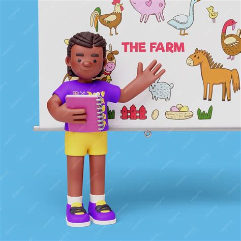 Free Psd 3d Rendering Of Classroom Girl Character