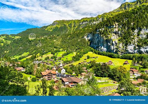 View Of The Lauterbrunnen Valley Switzerland From A View Point High
