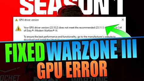 Fix Cod Warzone 3 Gpu Driver Version Warning Message On Pc 2024 Youtube