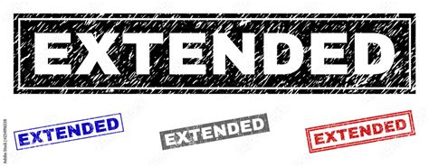 Grunge Extended Rectangle Stamps Isolated On A White Background Rectangular Seals With Grunge