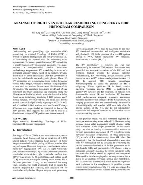 Pdf Analysis Of Right Ventricular Remodeling Using Curvature