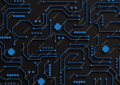 하이테크 디지털 데이터 연결 시스템 및 컴퓨터 전자 설계를 사용한 회로 기술 배경 프리미엄 벡터