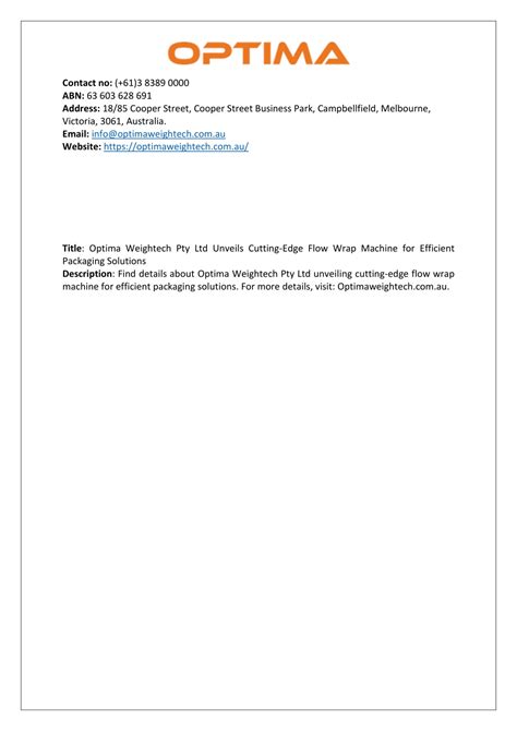 Ppt Optima Weightech Introduces Advanced Labelling Machines For