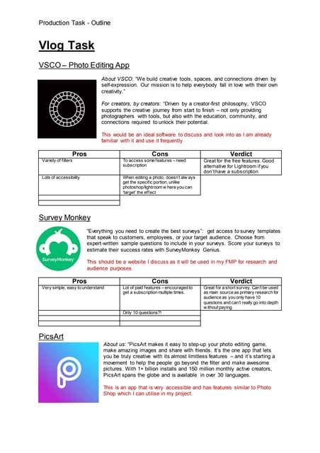 Vlog Task Docx