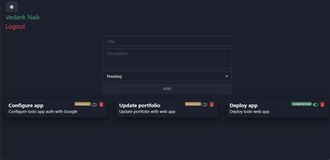 Github Vedanknaiknext Todo To Do Web App