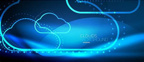 Cloud Computing Network Background Blue Structure Connect Vector Blue