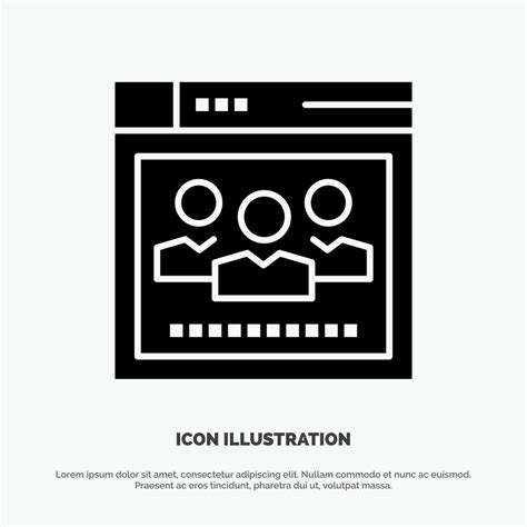 Browser Network Web Education Solid Black Glyph Icon 17981752 Vector