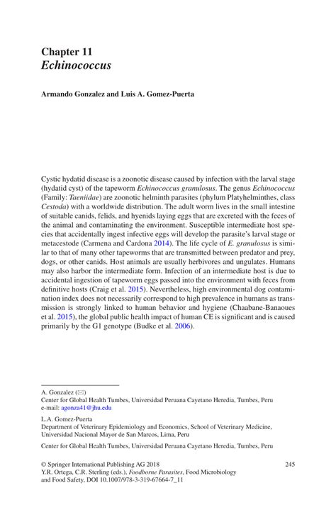 Pdf Echinococcus