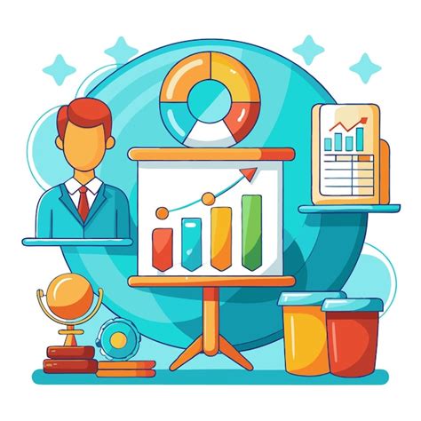 Business Growth Illustration With Charts And Awards Premium Ai Generated Vector