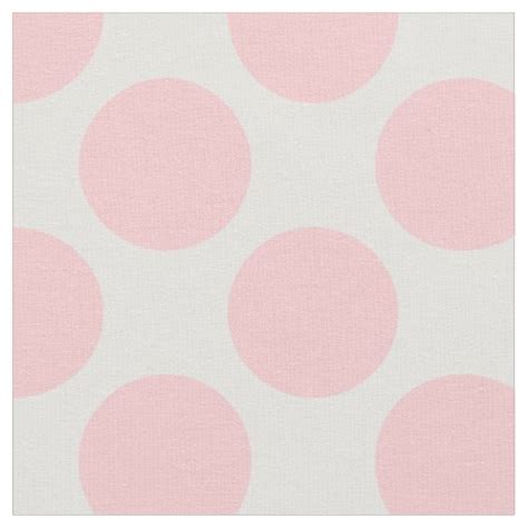 Modern Light Pink And White Large Polka Dots Fabric Zazzle
