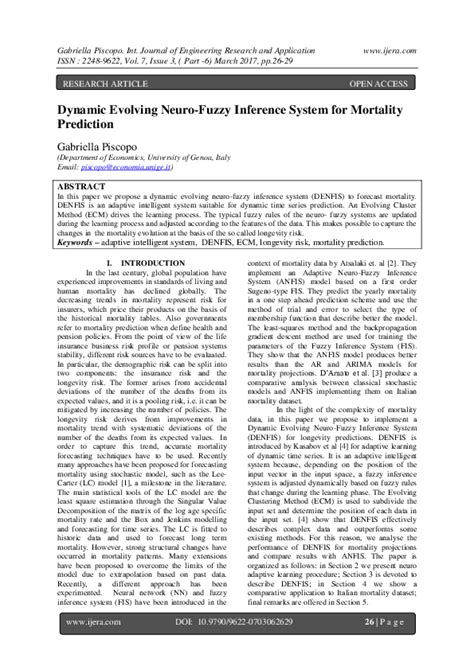 Pdf Dynamic Evolving Neuro Fuzzy Inference System For Mortality