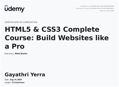 Gayathri Yerra On Linkedin Im Happy To Share That Ive Obtained A New Certification Html5 And Css3
