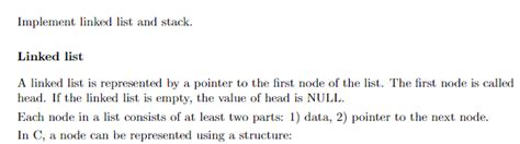 Implement Linked List And Stacklinked Lista Linked
