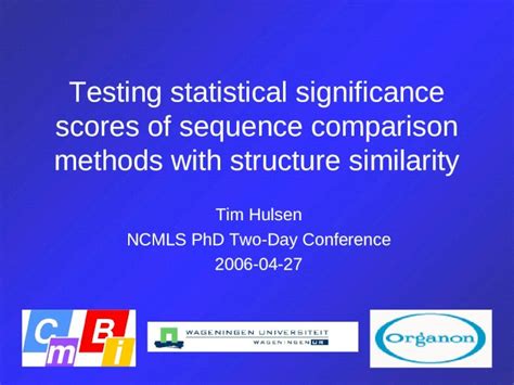 ppt testing statistical significance scores of sequence comparison methods with structure