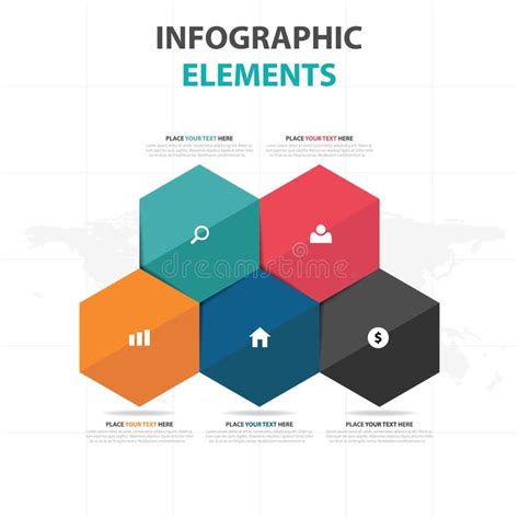 Abstract Colorful Hexagon Business Timeline Infographics Elements Presentation Template Flat