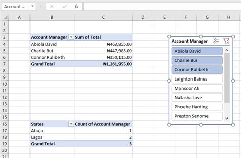 Deploying Single Slicer On Multiple Pivot Tables With Different Data