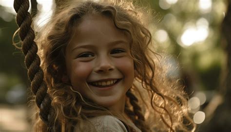 Cute Caucasian Girl Smiling With Confidence Enjoying Playful Weekend