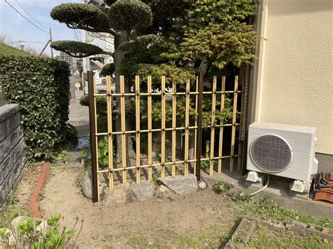 四ツ目垣とカケヒ 竹垣のことなら竹垣専門施工の有限会社福岡垣根創作