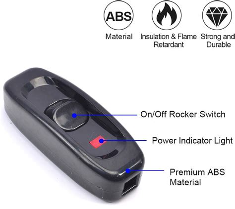 Inline Cord Switch Pcs Appliance Switch V A Feed Through Switch Rocker Inline Switch For