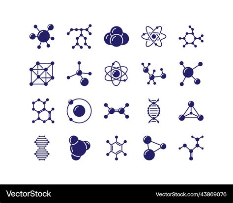 Chemical Icons Molecular Formula Structure Vector Image
