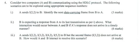 Consider Two Computers A And B Communicating Chegg