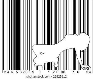 Bar Code Sexy Woman Stock Vector Royalty Free 60932572 Shutterstock
