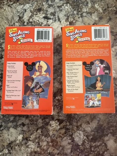 Disneys Sing Along Songs Vhs Pocahontas And The Lion King Lot Of 2 £
