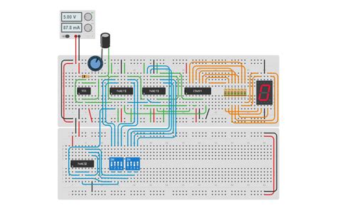 Circuit Design Contador De 0 A 9 Tinkercad