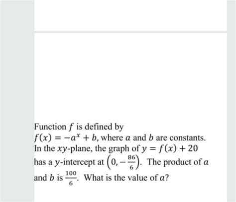 Function F Is Defined By Fx Ax B Where A And B Are Constants In