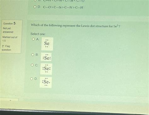 Solved OD C C Si C N C H Question Which Of The Chegg Com