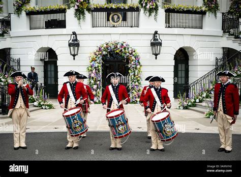 A Ceremonial Military Band Plays During The White House Easter Egg Roll