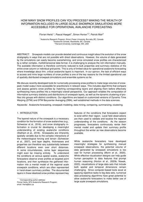 Pdf How Many Snow Profiles Can You Process Making The Wealth Of Information Included In Large