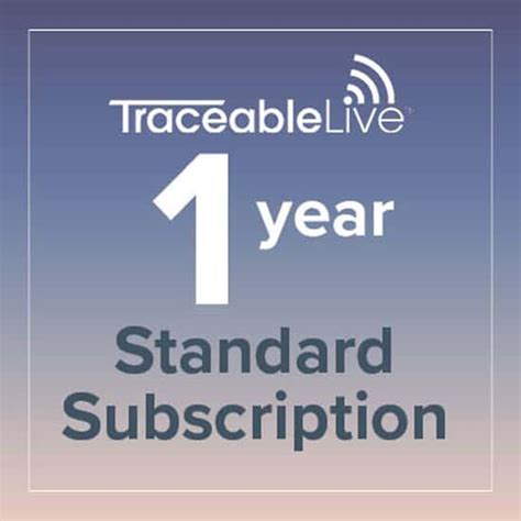 Traceable 1 Year Standard TraceableLive Subscription Activation Code Biomedical Solutions