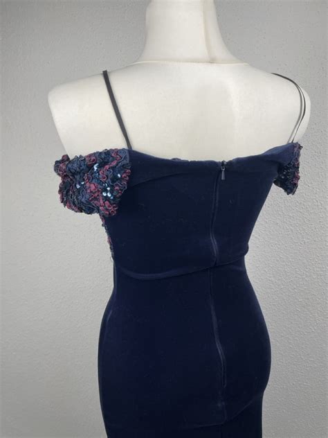 Late 80s Early 90s Vintage Velvet Cocktail Dress Gebraucht In