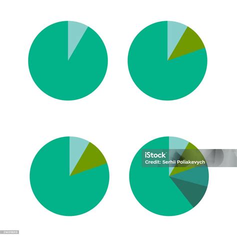Vector Pie Charts Data Visualization Colorful Segments Statistical