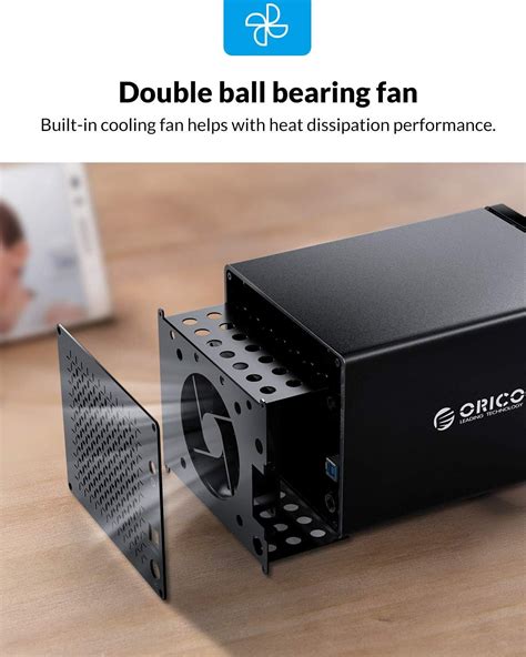 Orico 5 Bay Raid Hard Drive Enclosure Magnetic Aluminum Usb 3 0 To Sata For 3 5 Inch Hdd Tool