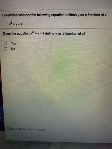 Solved Determine Whether The Following Equation Defines Y As Chegg Com