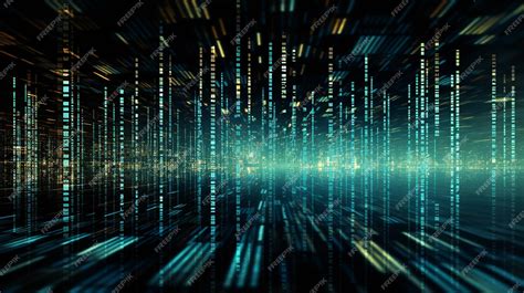 Premium Ai Image Abstract Digital Binary Data On Computer 2d Illustration