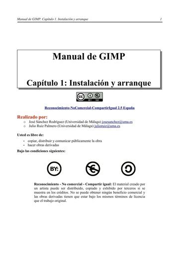 MANUAL DE GIMP José Sánchez Rodríguez y Julio Ruiz Palmero Free