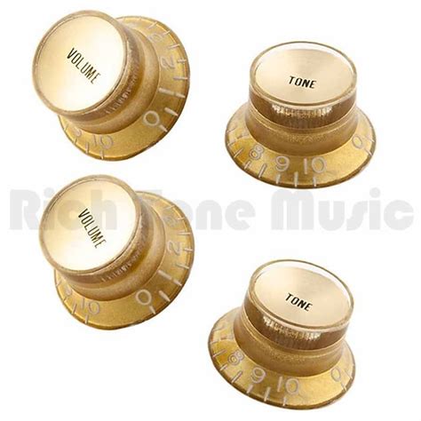 Gibson Top Hat Volume And Tone Knobs Gold Wgold Insert Reverb