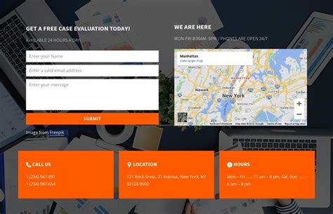 contact block on image background css template by nicepage