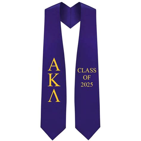 Alpha Kappa Lambda Greek Lettered Stole W Year Graduation Gown