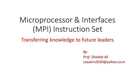 Mpi Week2 Lec 3 8085 Microprocessor Instruction Set Arithmetic